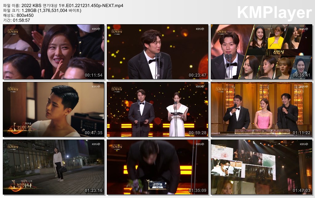2022 KBS 연기대상 1부.E01.221231.450p-NEXT 저장 - 파일썬
