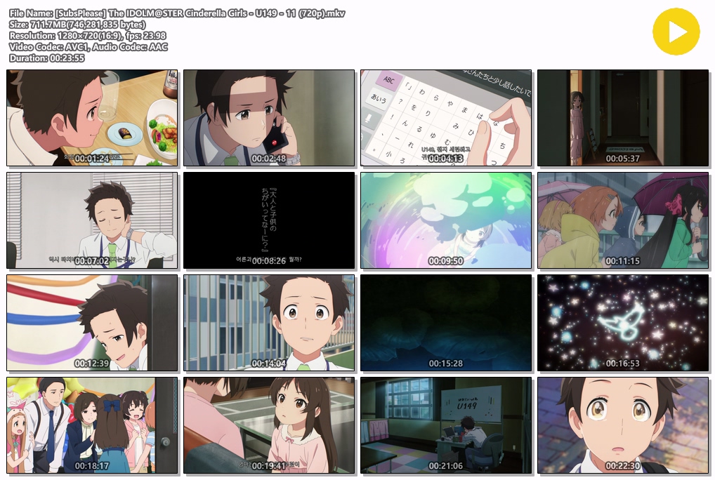 [슈닭] [SubsPlease] 아이돌 마스터 신데렐라 걸즈 U149 - 11 (720p) 저장 - 파일썬