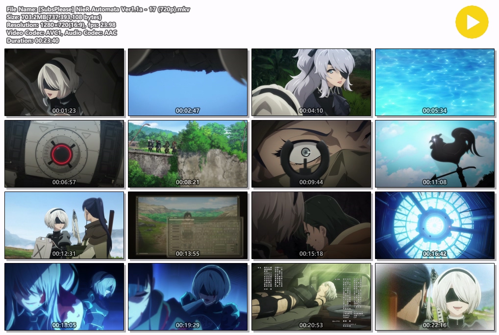 [쇼당] [SubsPlease] 니어 오토마타 Ver1.1a - 17 (720p) 저장 - 파일썬