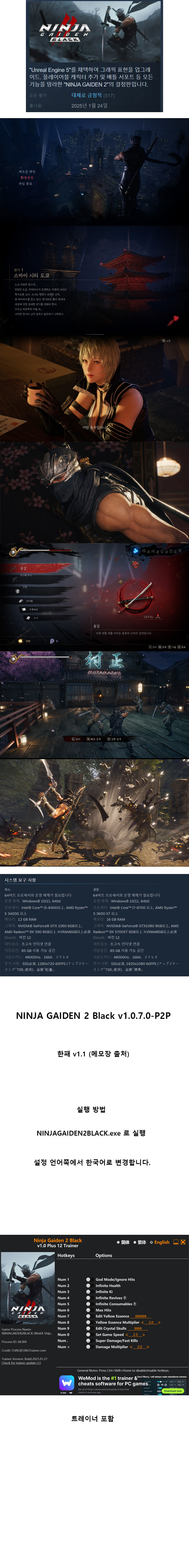 한글무설치 (KOR 한패 v1.1) 닌자 가이덴 2 : 블랙 v1.0.7.0-P2P + 트레이너 저장 - 파일썬