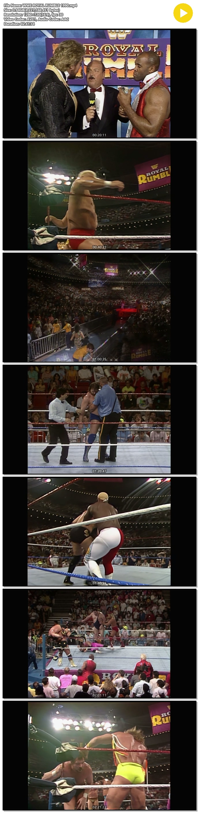 [WWE PPV] WWE 로얄럼블 ROYAL RUMBLE 1990 저장 - 파일썬